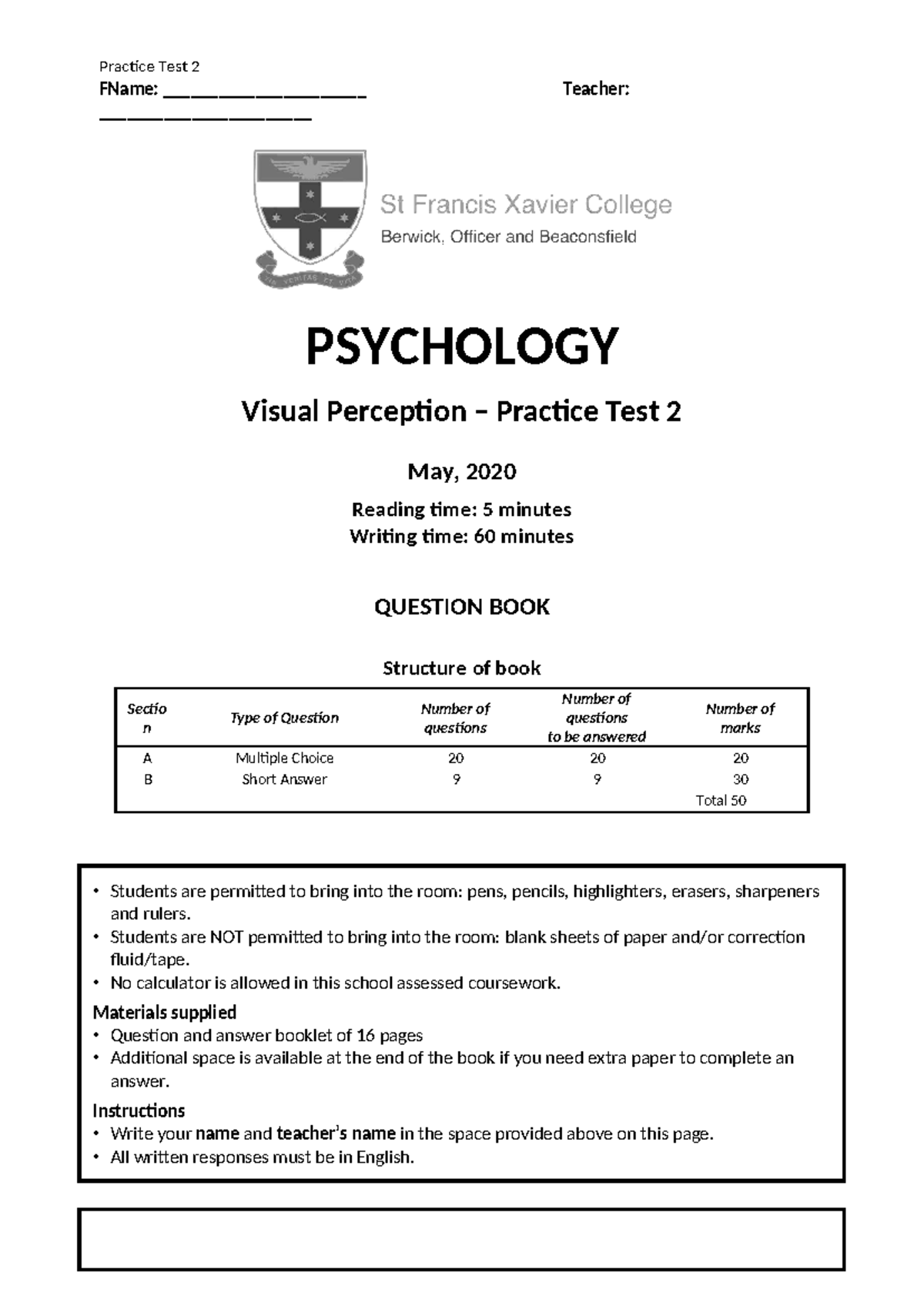 U1AOS2 - Practice Test 2 - Visual Perception (May 2020) - Studocu