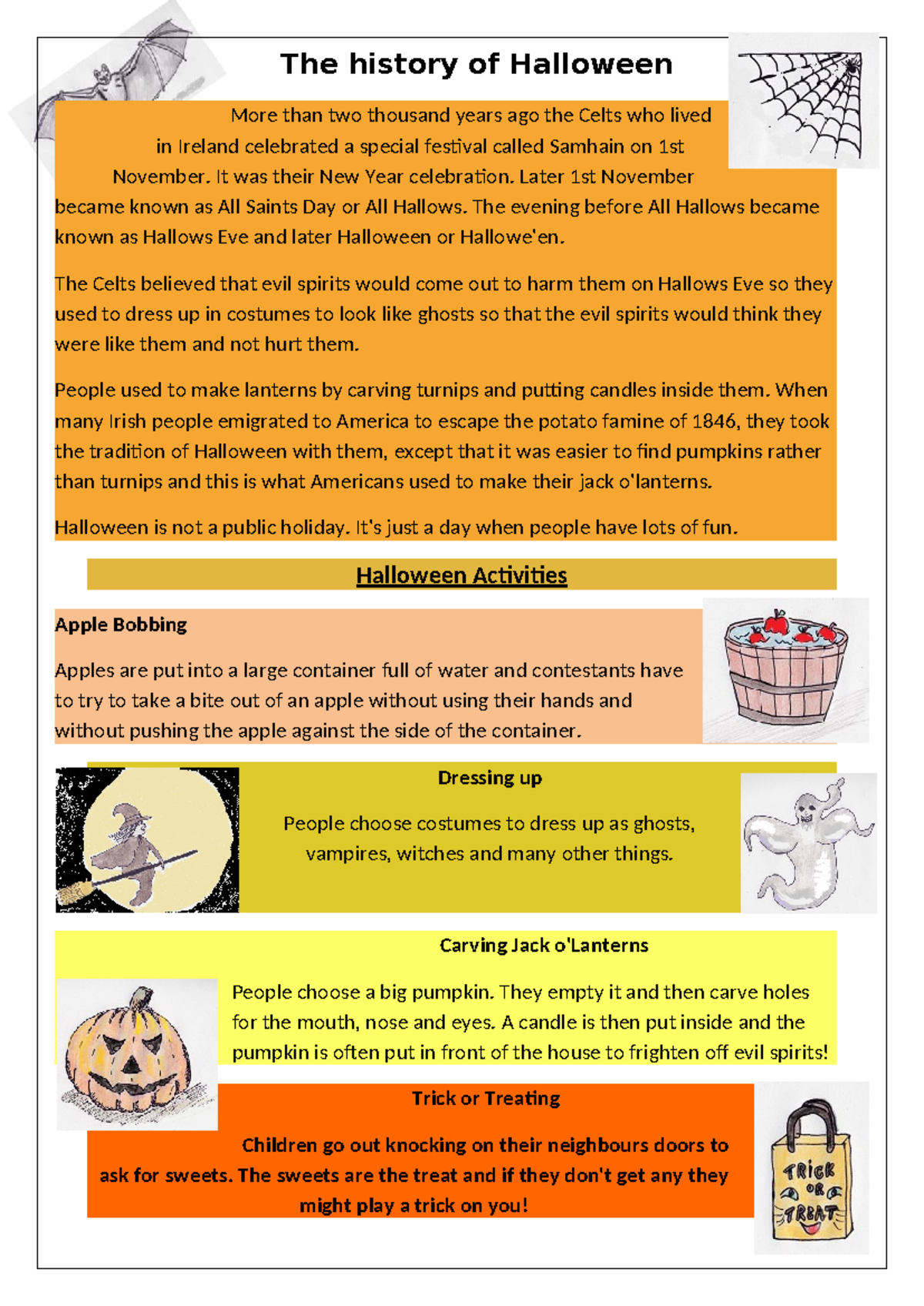 Halloween History and Traditions - Reading Comprehension - Studocu