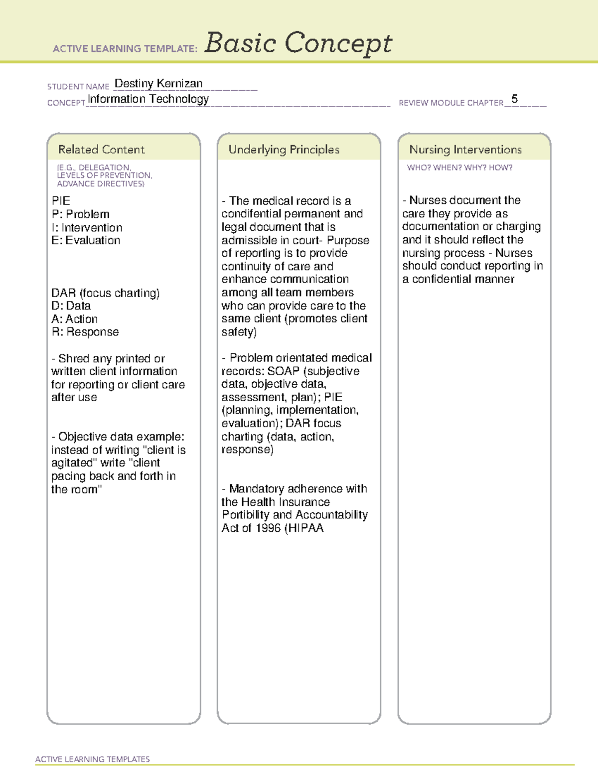 CH 5 Active Learning Templates in Information Technology - Studocu
