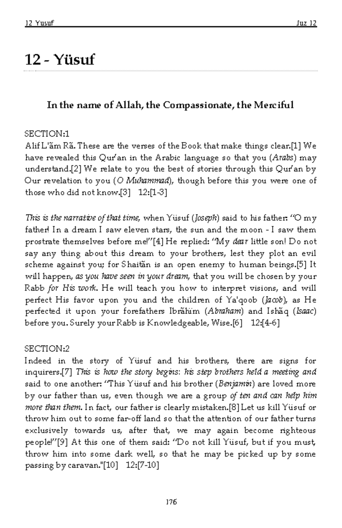 Surah Yusuf (12): Detailed Analysis and Commentary - Studocu