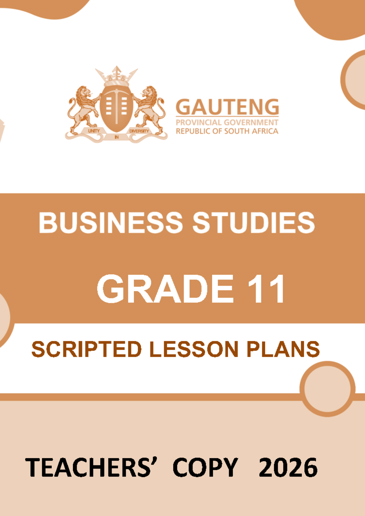 Grade 11 Business Studies Lesson Plans Term 2: Creative Thinking ...