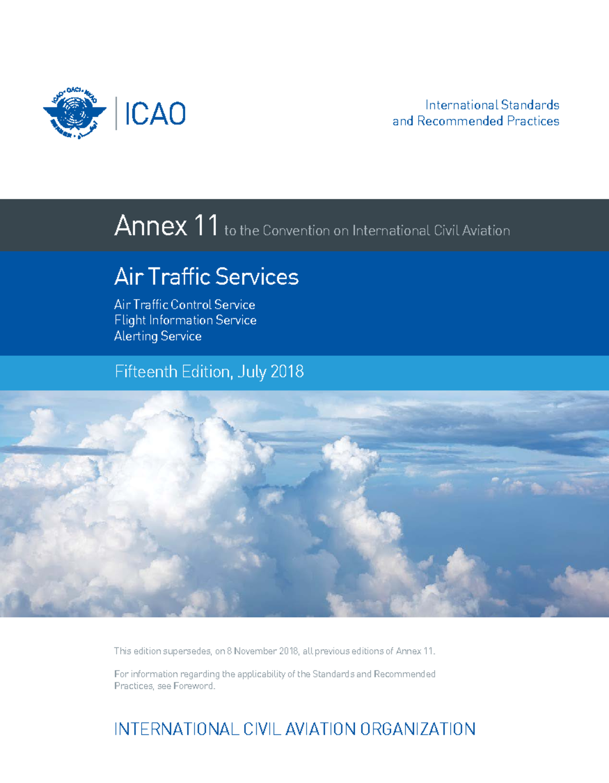 ICAO Annex 11: International Standards for Air Traffic Services - Studocu