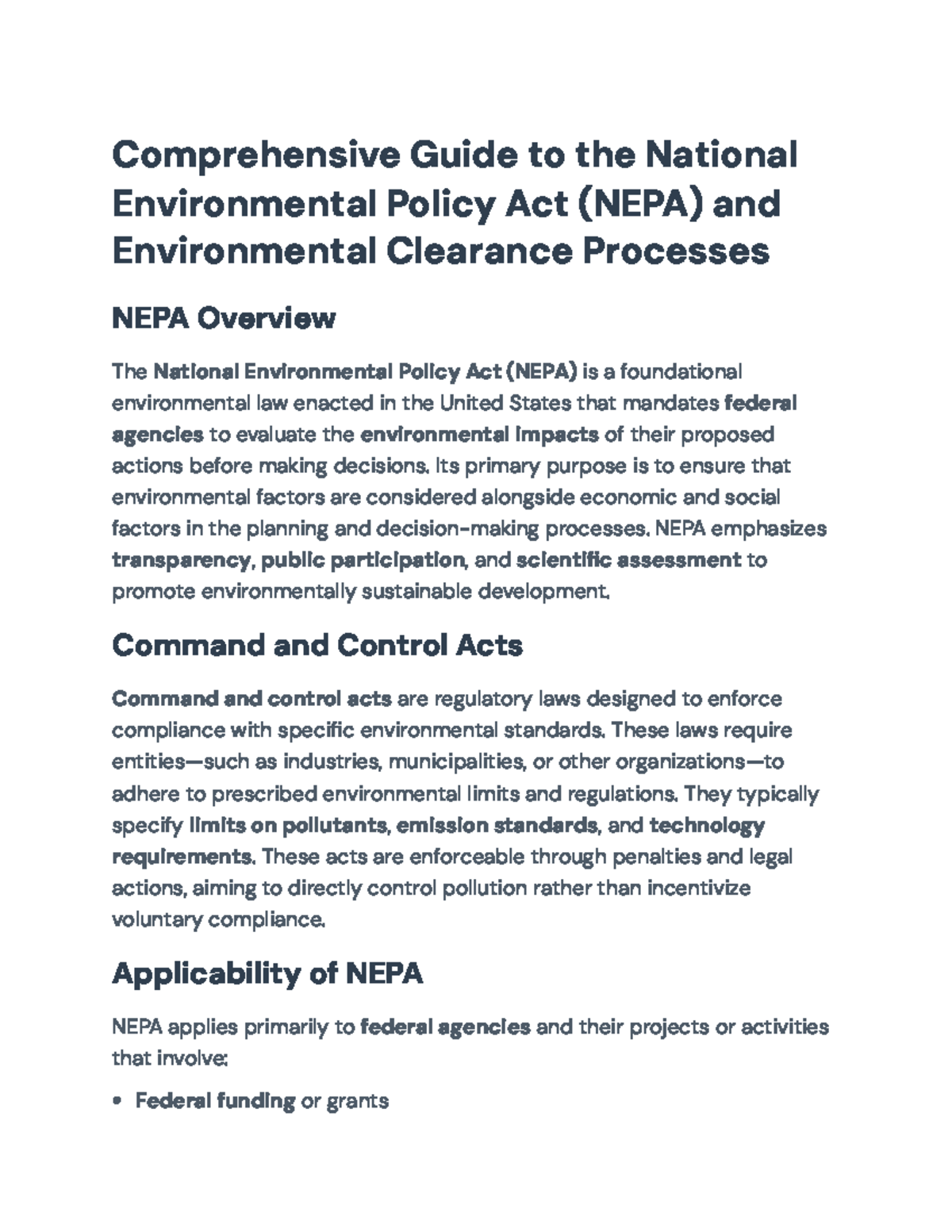 Comprehensive Guide to NEPA (National Environmental Policy Act ...