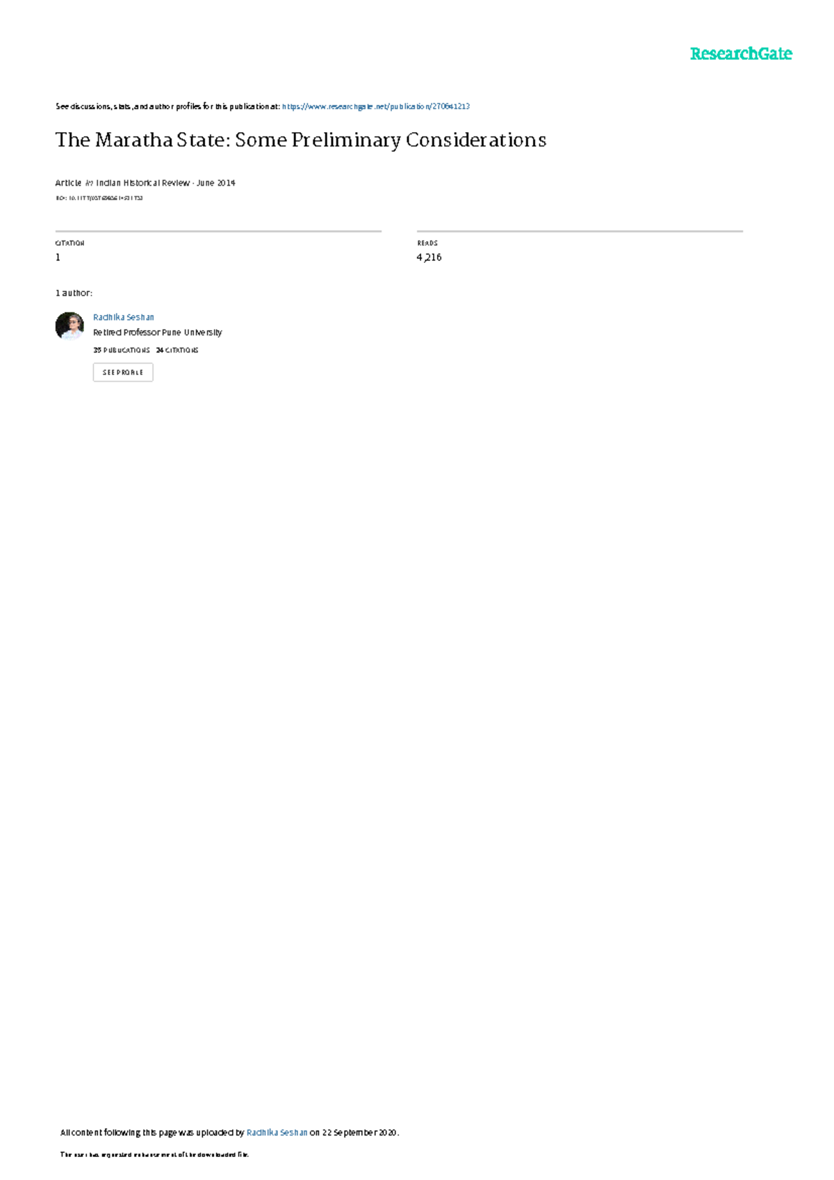 The Maratha State-Some Preliminary Considerations - See discussions ...