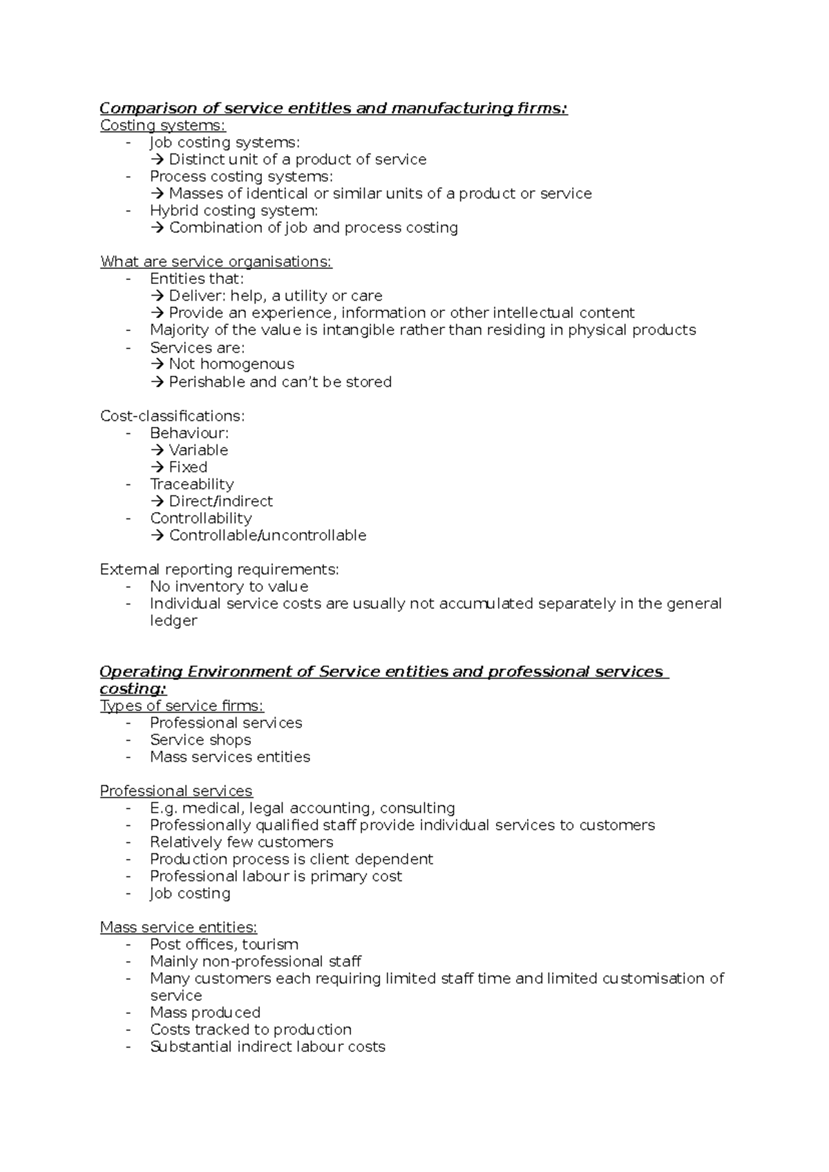 Service Costing Analysis: Job, Process, and Hybrid Systems (Week #8 ...