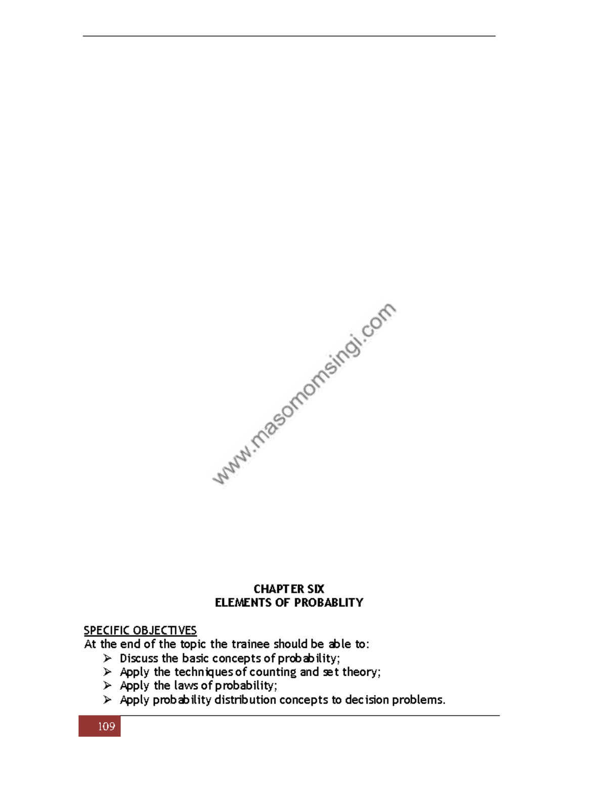 CHAPTER 6: ELEMENTS OF PROBABILITY - KEY CONCEPTS AND APPLICATIONS ...