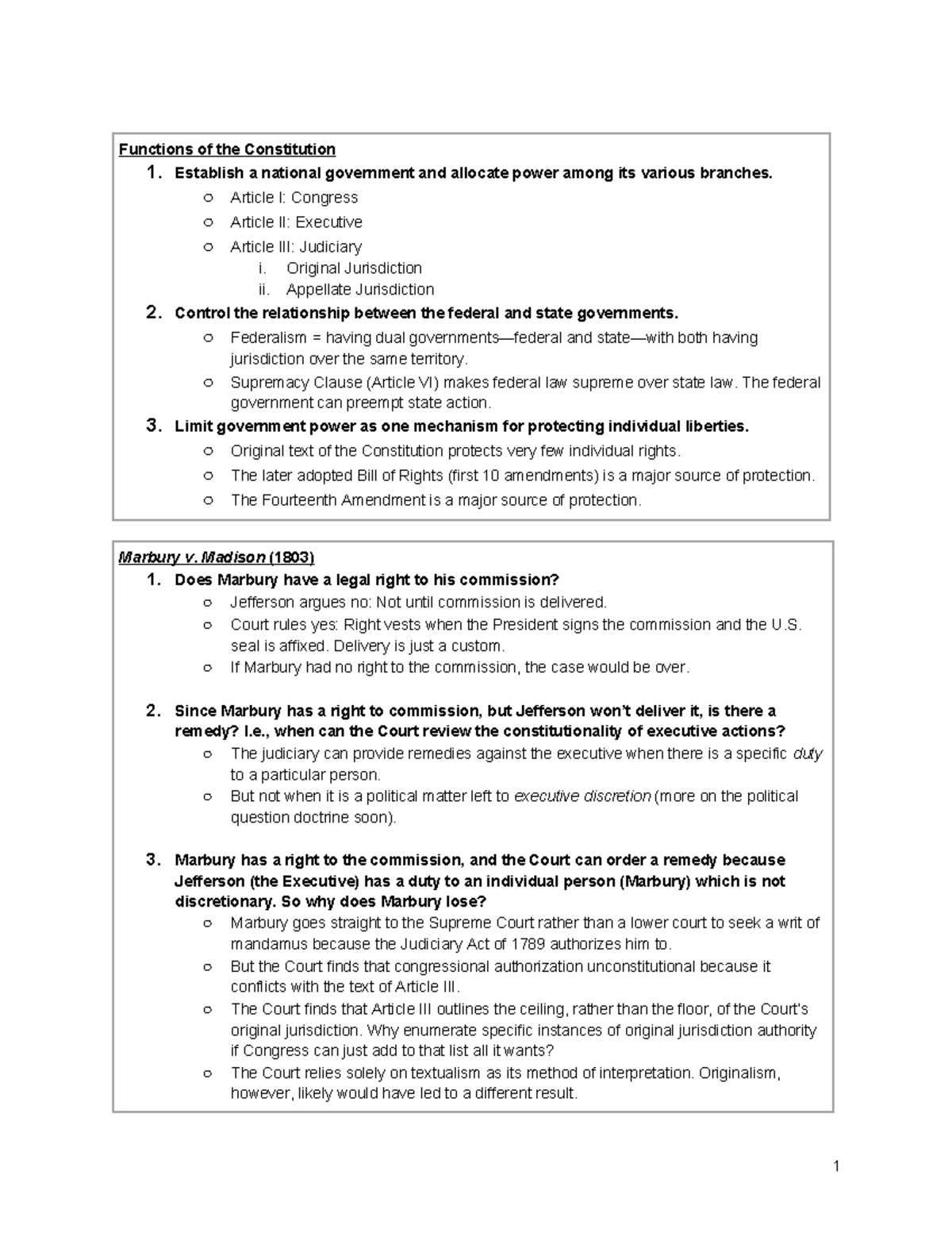 CON LAW I - BOSO - Functions of the Constitution: A Comprehensive Outline - Studocu