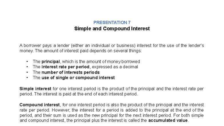 Economics 7: Simple and Compound Interest Explained - Studocu
