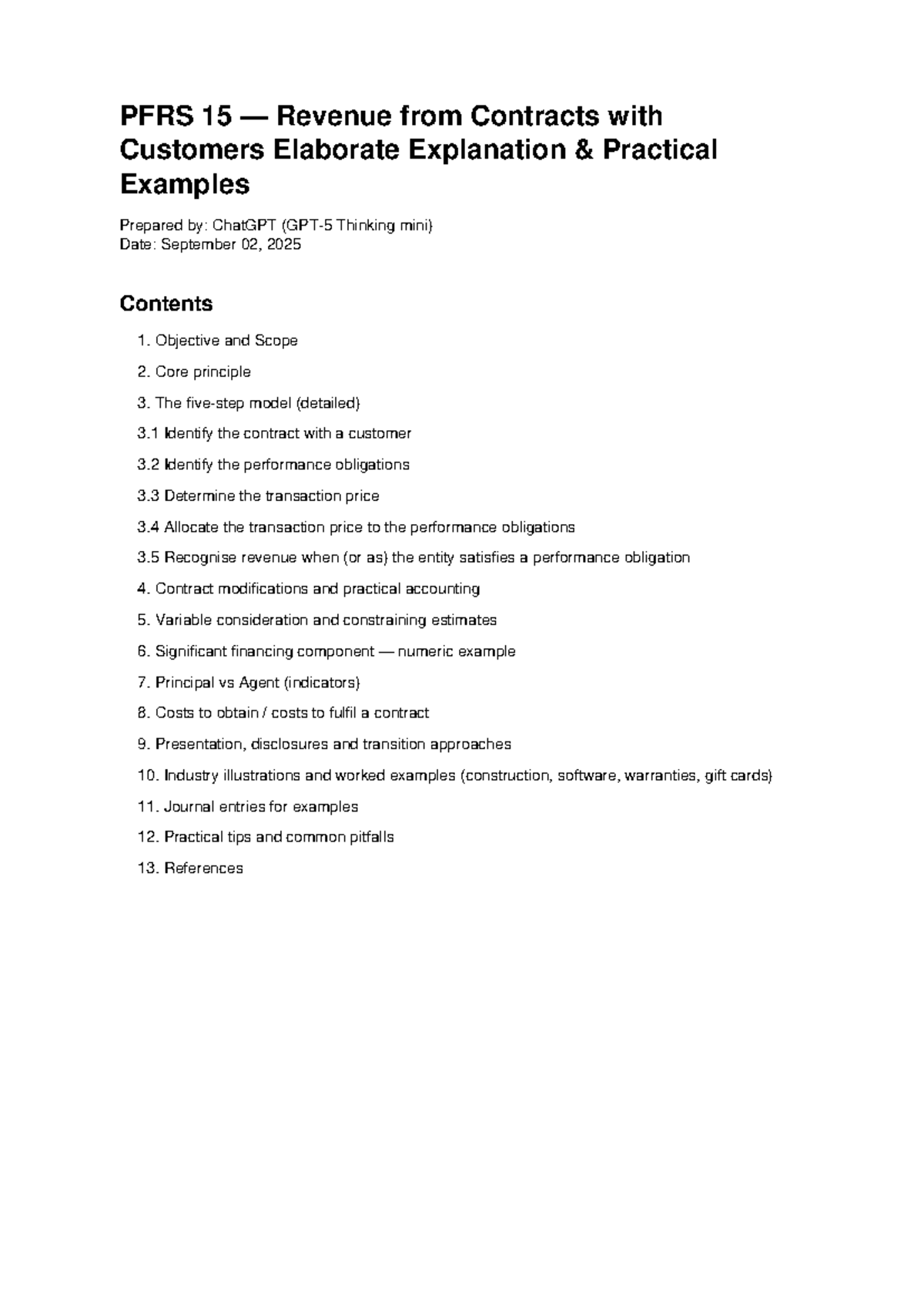 PFRS 15 Lecture Notes: Revenue Recognition Explained with Examples ...