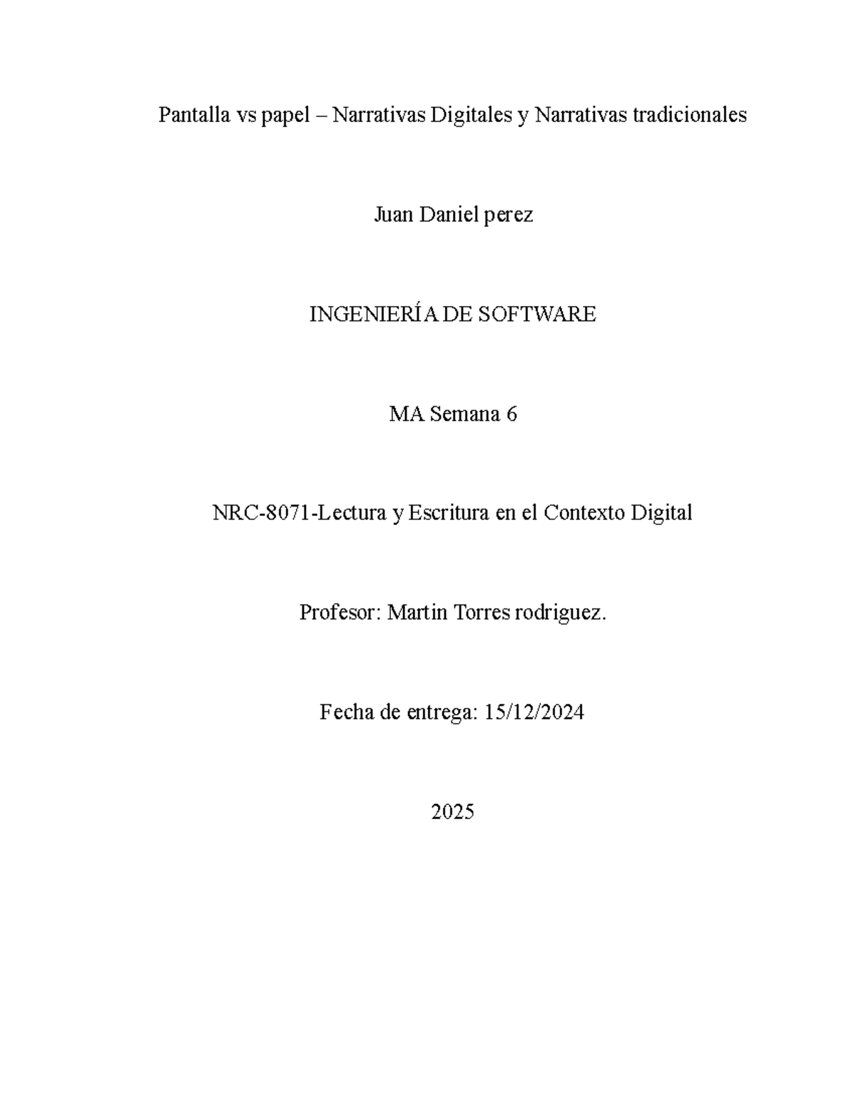 Comentario Crítico: Narrativas Digitales vs. Tradicionales - INGENIERÍA ...
