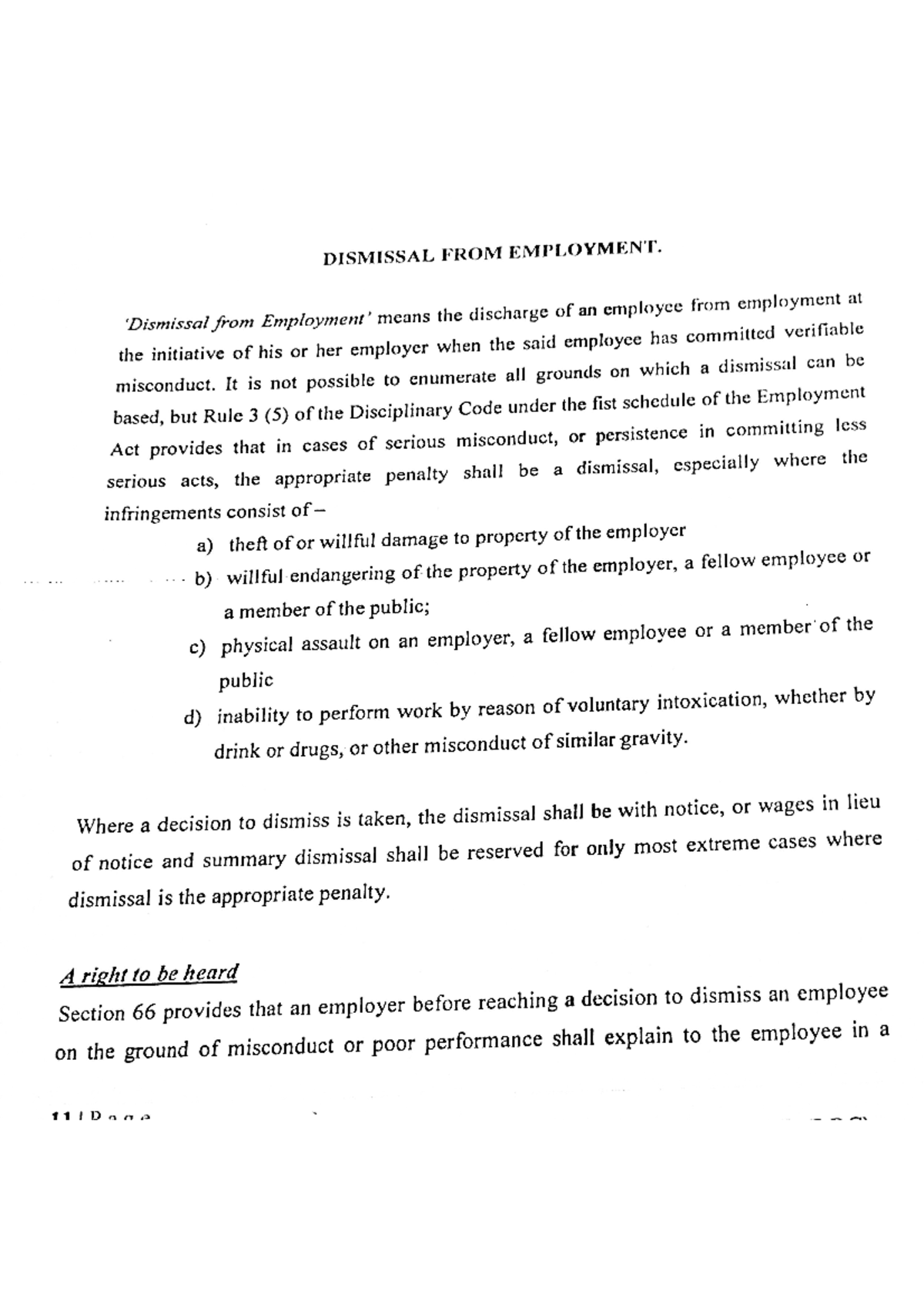 Dismissal from Employment: Rights and Procedures under Employment Act ...