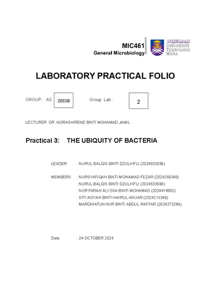 Lab report rubric for MIC461: Guidelines and assessment criteria - Studocu