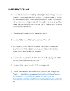 Assignments submission declaration form - STUDENT DECLARATION THE ...