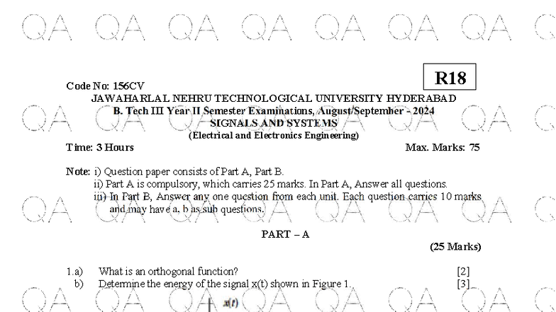 156CV - Signals and Systems Midterm Exam Notes 2024 - Studocu