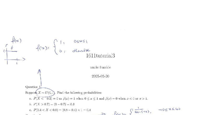 MATH 1611 Tutorial 3: Probability Questions and Solutions - Studocu