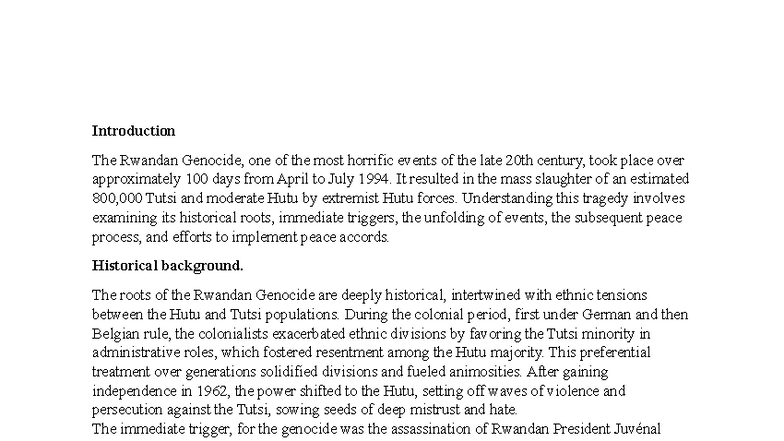 Rwanda Historical Conflict: Understanding the 1994 Genocide and Its ...