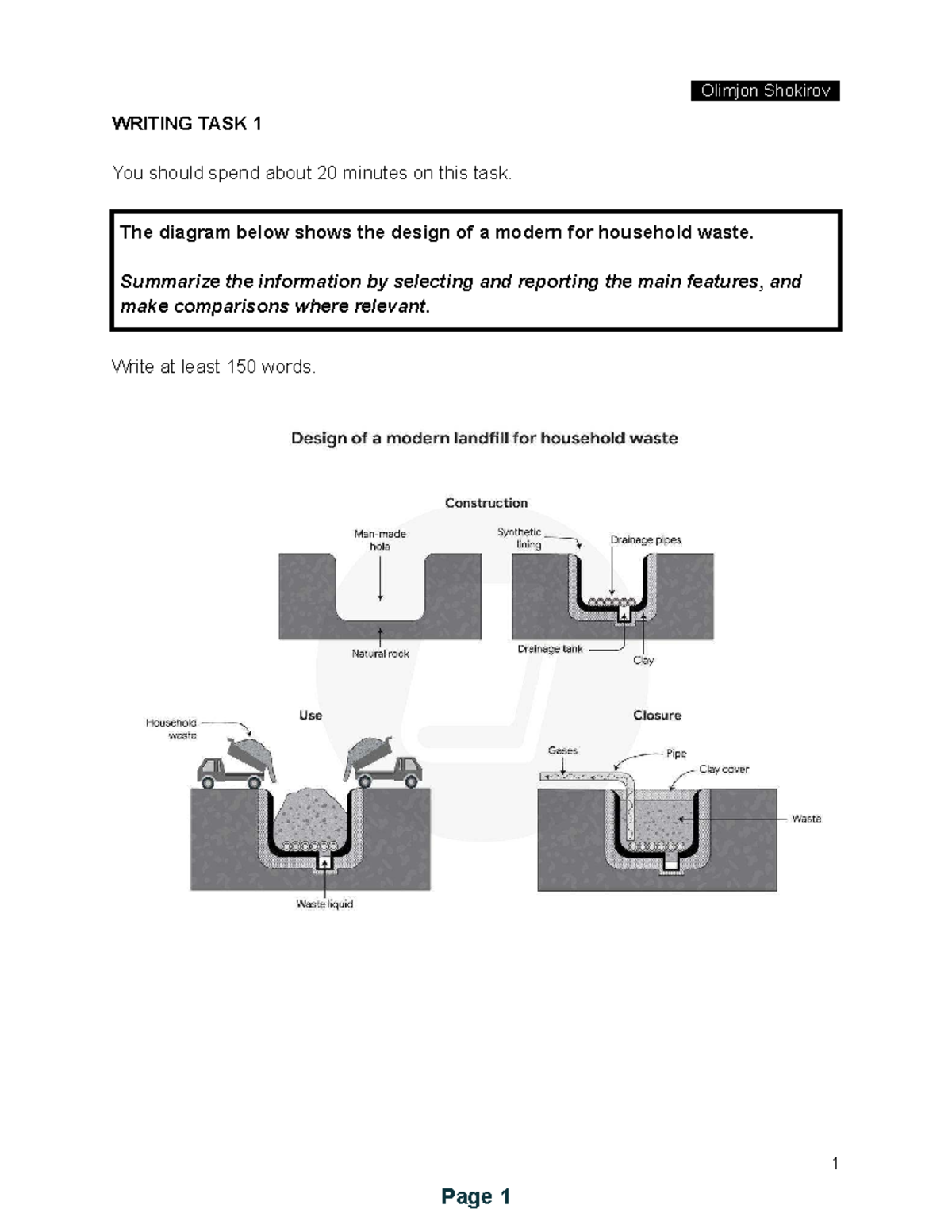 Process Tasks for WRITING TASK 1 by Olimjon Shokirov - Studocu