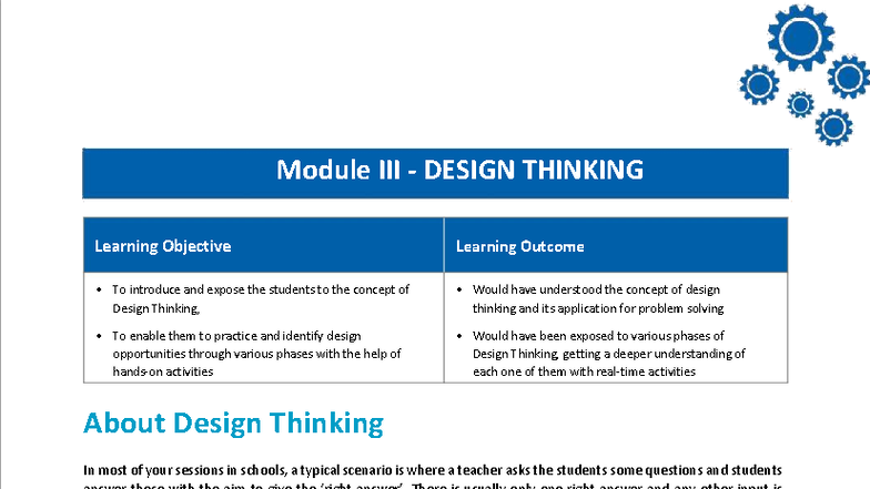 Module DESIGN THINKING: Introduction & Key Stages Overview - Studocu