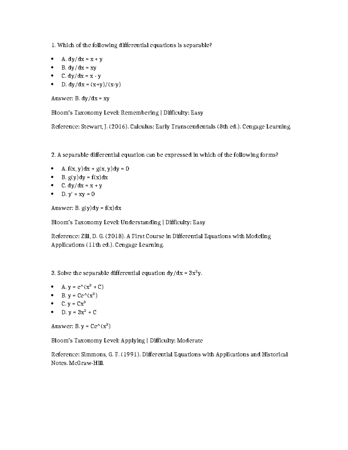 MAT 110 Differential Equations: Comprehensive Recap Notes - Studocu