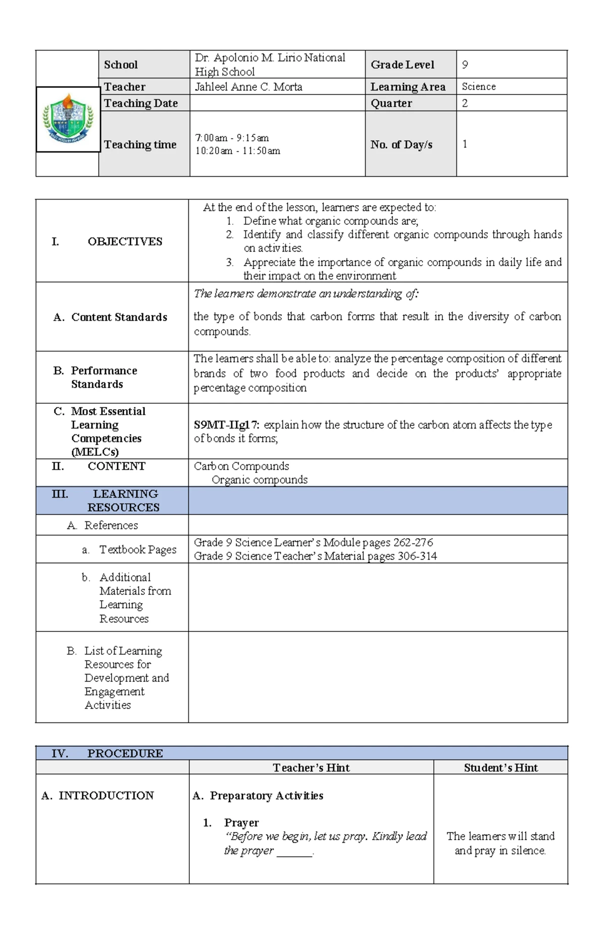 G12 - Detailed Lesson Plan on Community Engagement and Citizenship ...