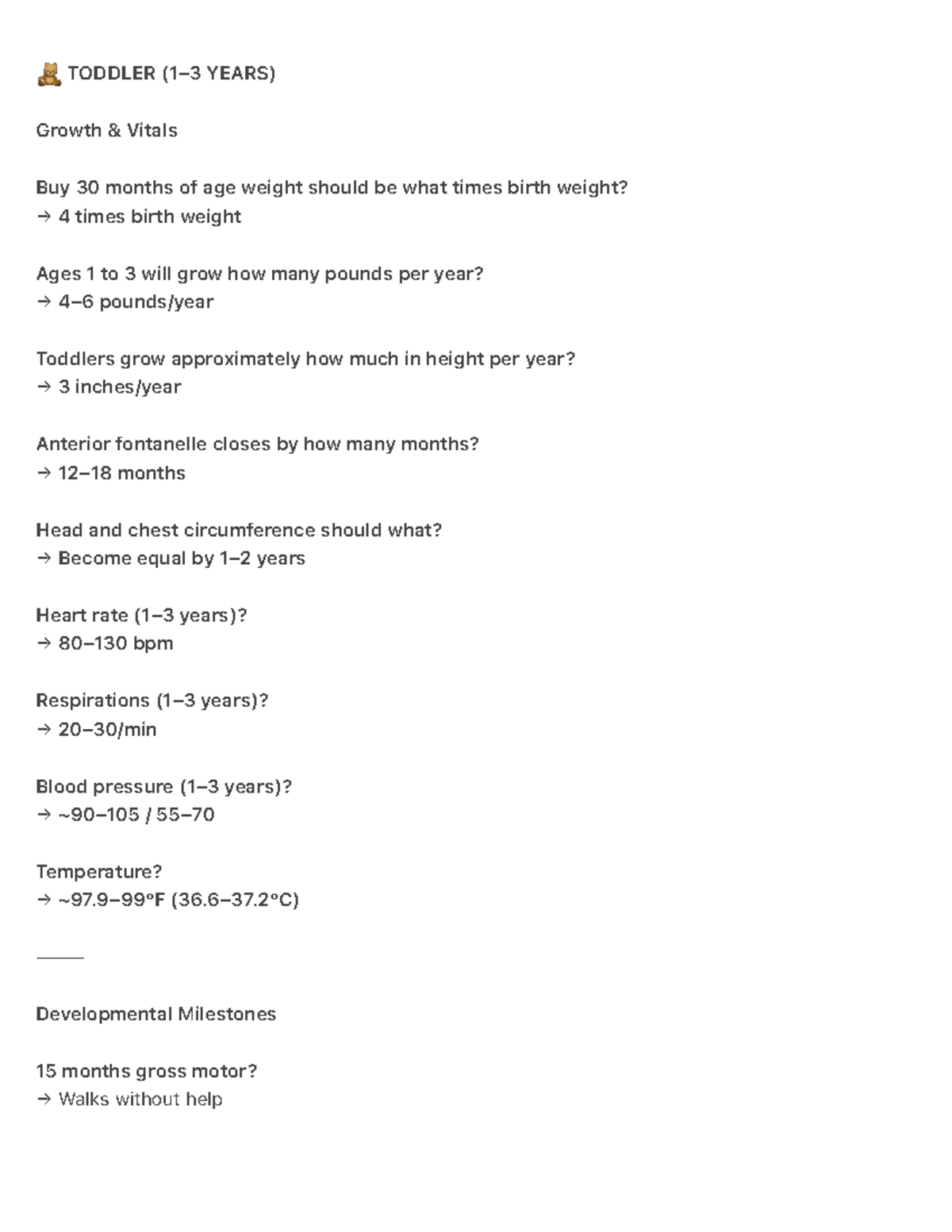 🧸 Toddler (1–3 Years) Growth & Development Study Guide - Studocu