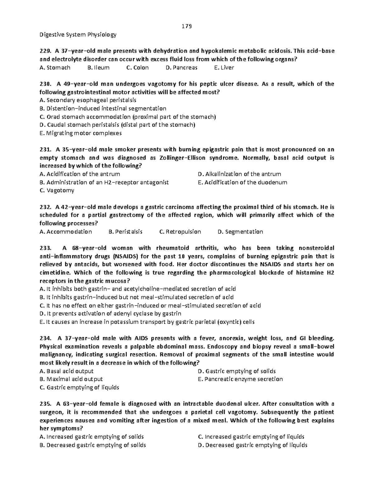 Digestive System Physiology Review: Key Concepts and Disorders 179-422 ...