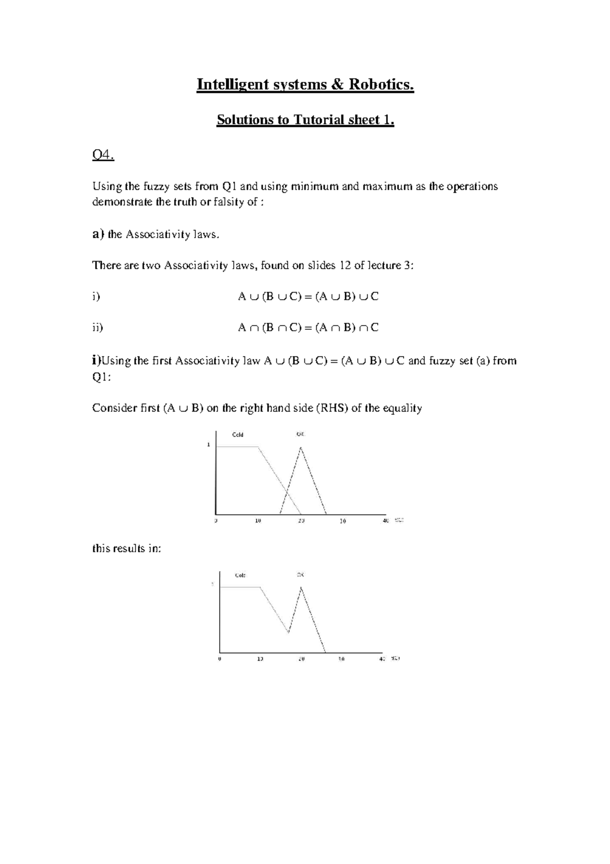 Model answer Q4 - notes - Q4. Intelligent systems & Robotics. Solutions ...