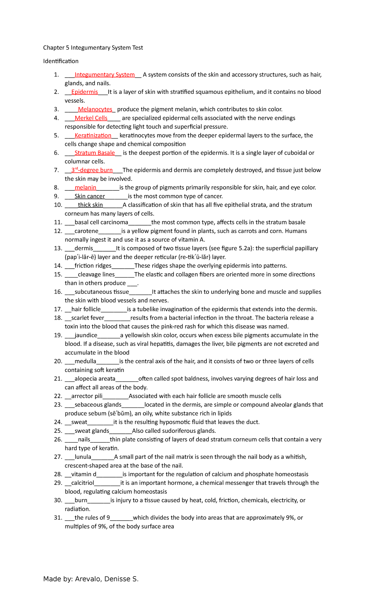 Anatomy & Physiology Chapter 5 Integumentary System Answer Key - Studocu