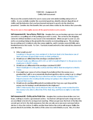 Tour Assignment #4 - Assignment # 1. Of the 10 Ways to Show ...