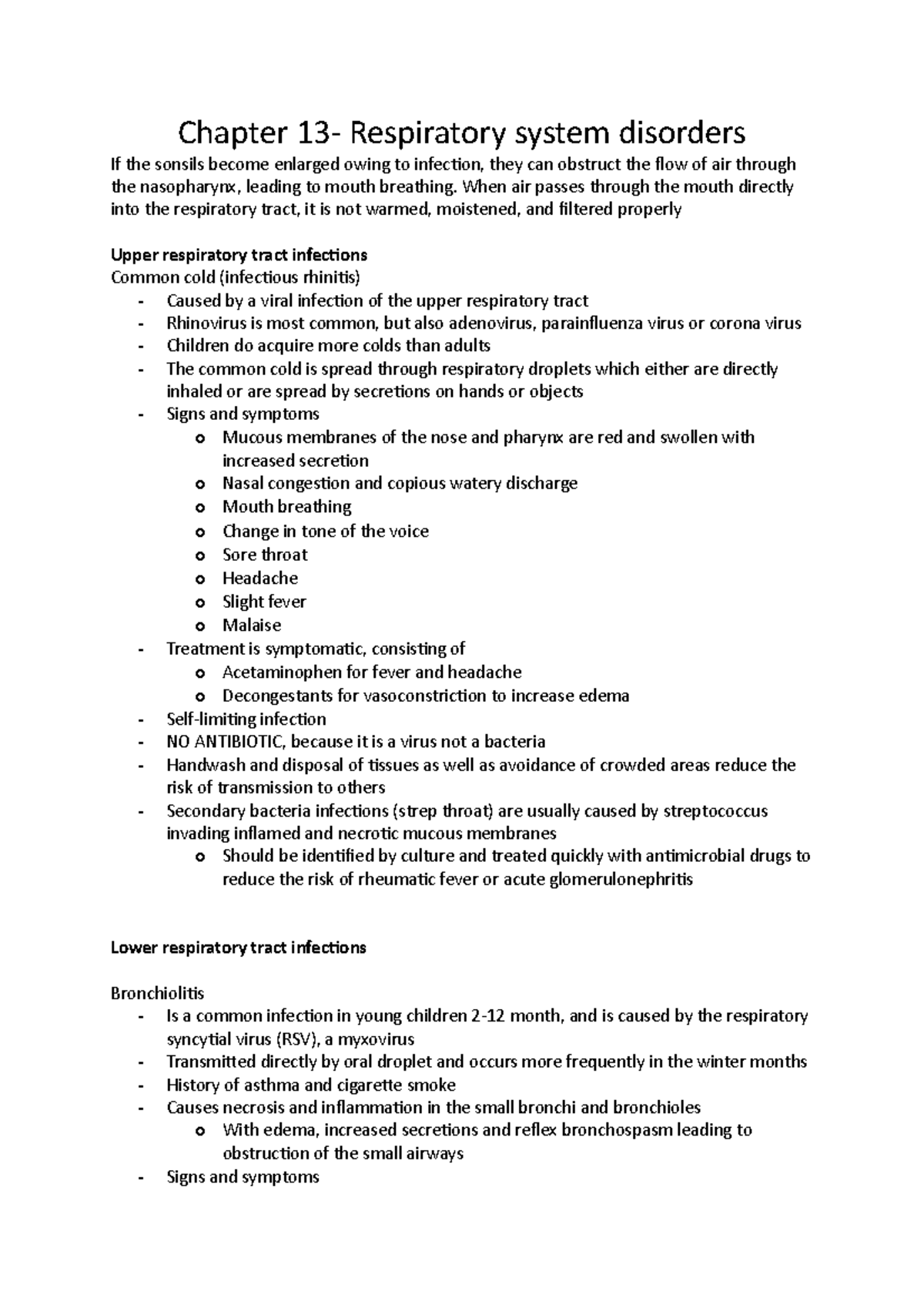 Kapitel 13: Patologi indre - Respiratoriske systemforstyrrelser ...