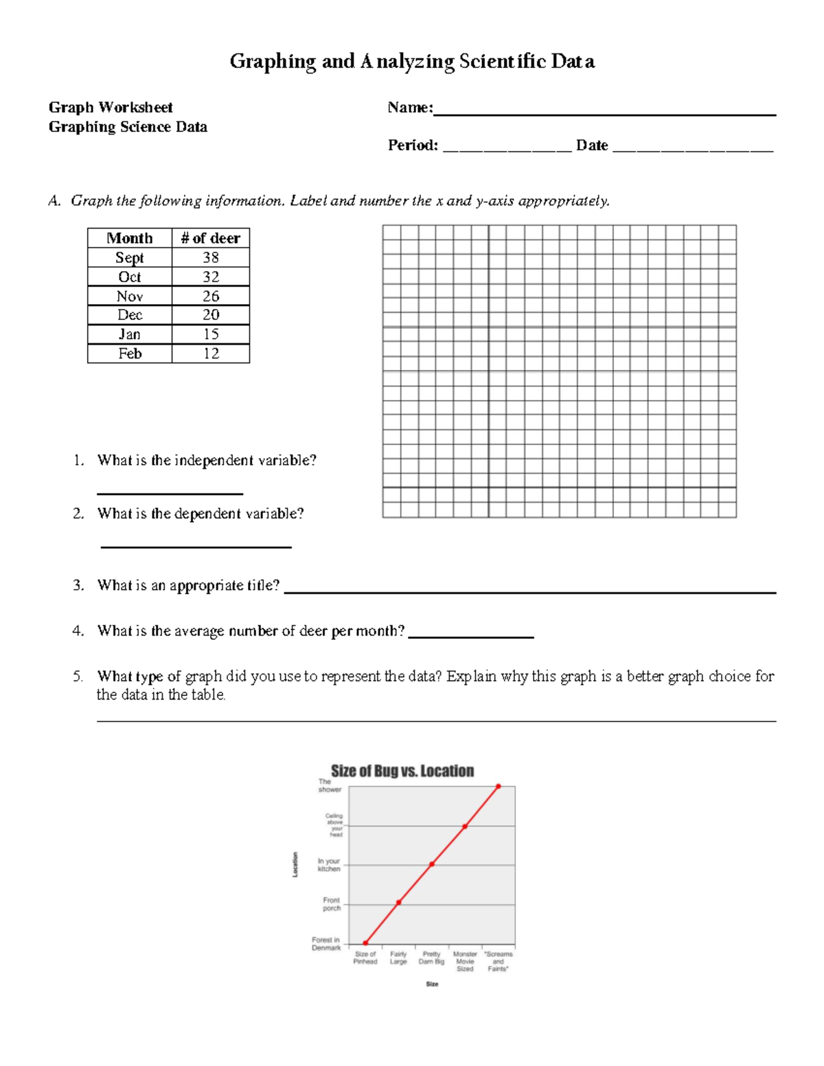 Graphing and Analyzing Scientific Data: Worksheet for Data Representation - Studocu