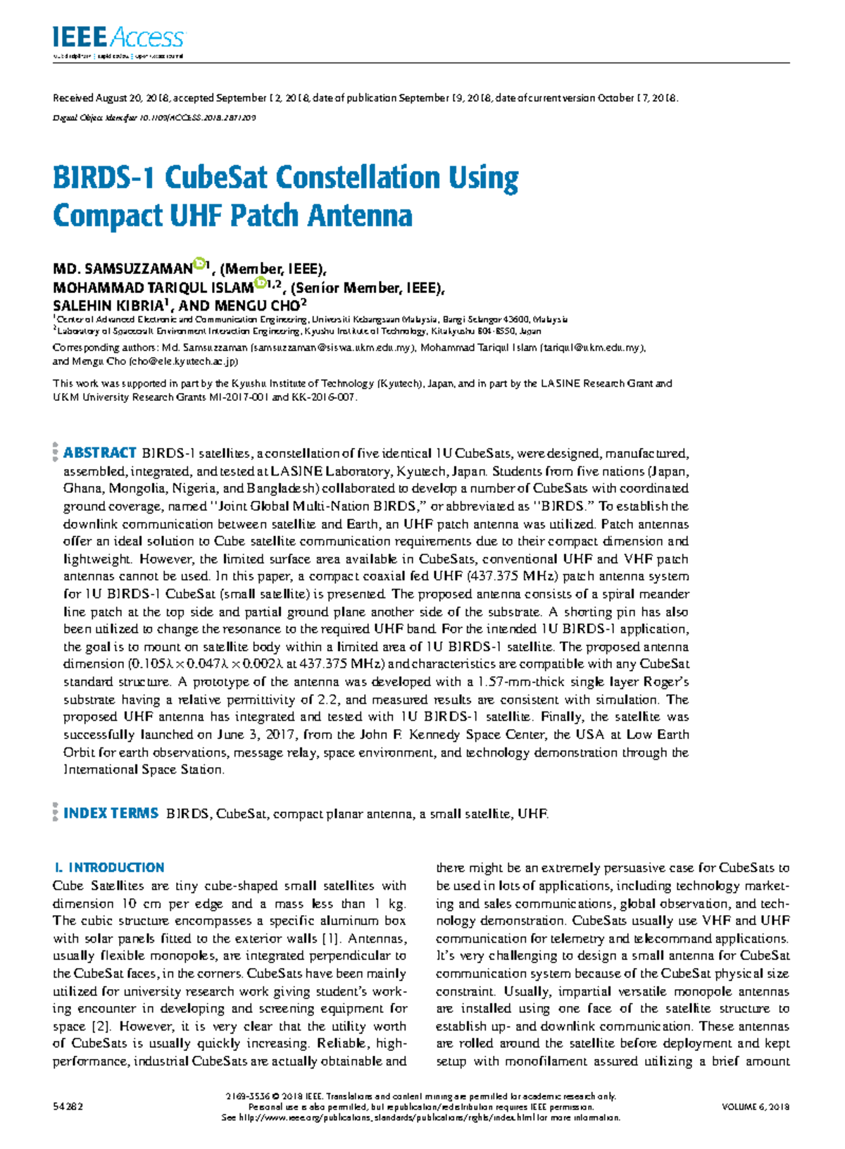 CubeSat Constellation with Compact UHF Patch Antenna Design (MD) - Studocu
