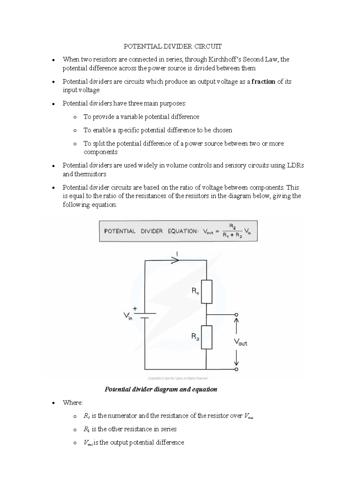 POTENTIAL DIVIDER CIRCUIT: Understanding Voltage Division in Resistors ...