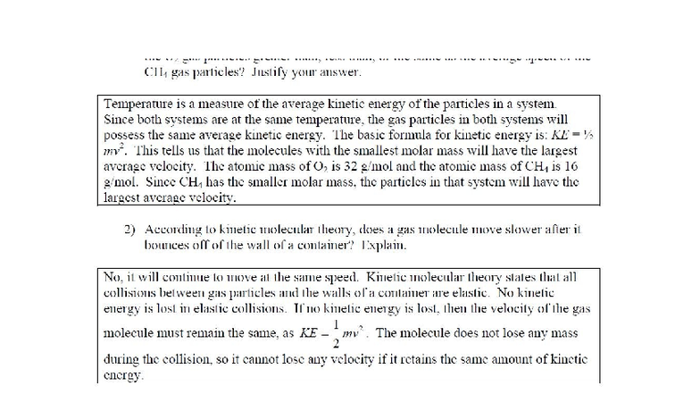 KMT 3.5 - Worksheet Answer KEY: Kinetic Molecular Theory Insights - Studocu