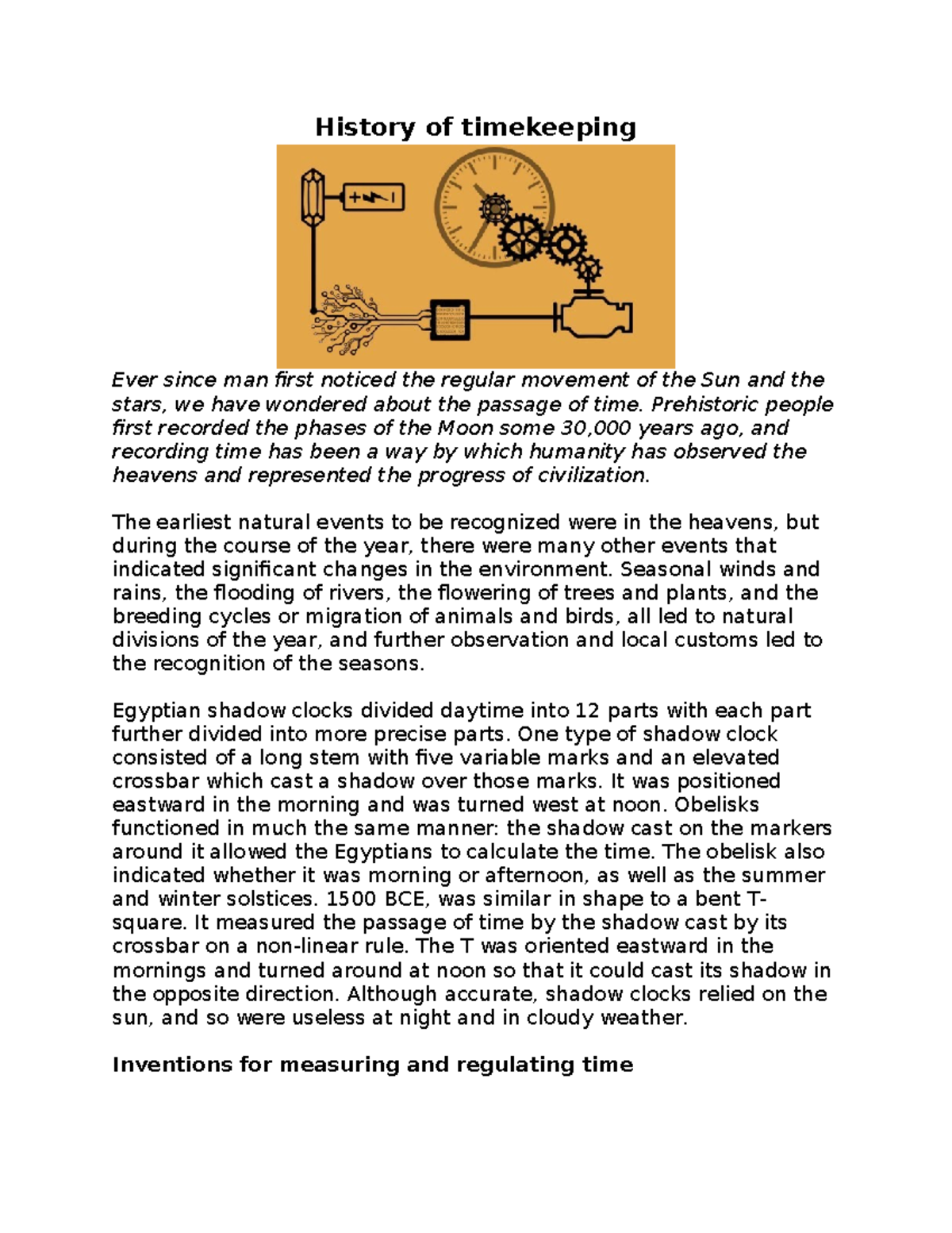 History of Timekeeping and Dugong Feeding Patterns - IELTS Test 3 - Studocu