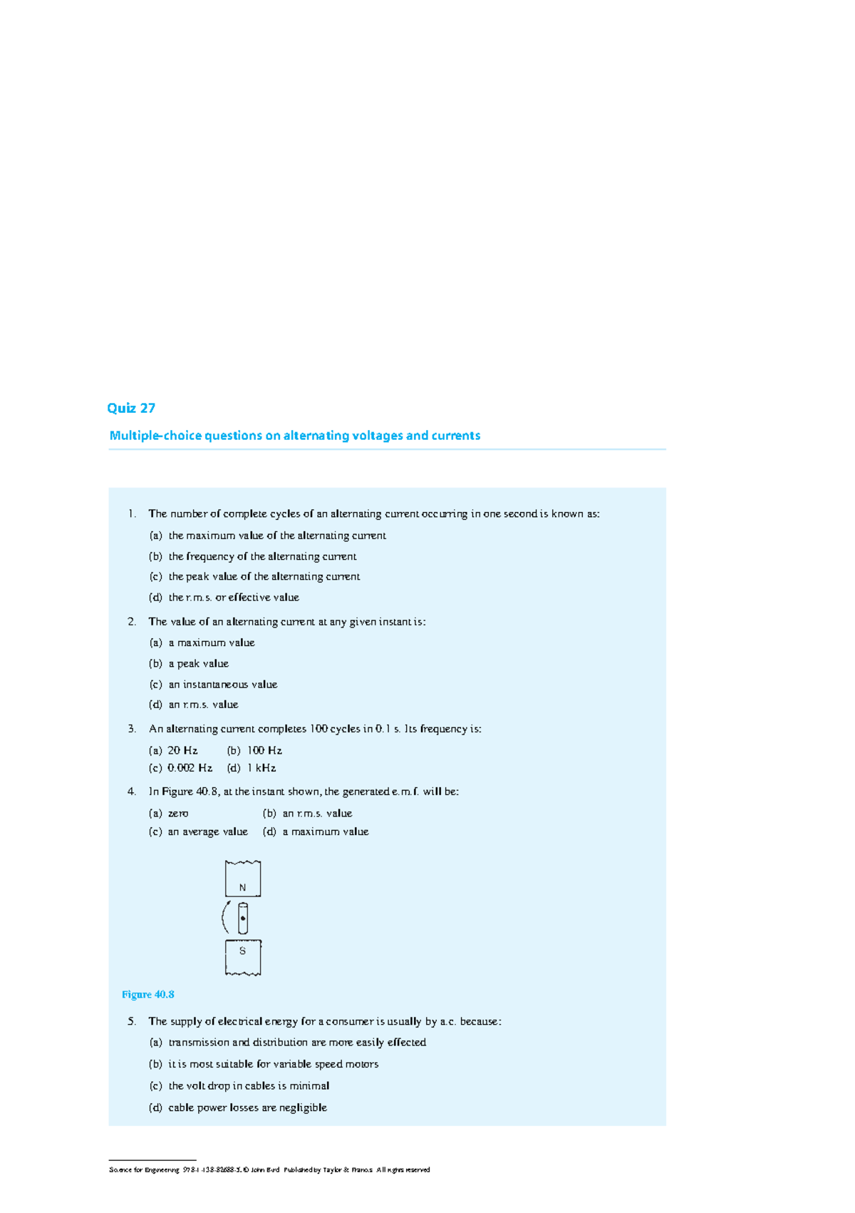 Quiz 27 - Alternating Voltages and Currents Questions - Studocu