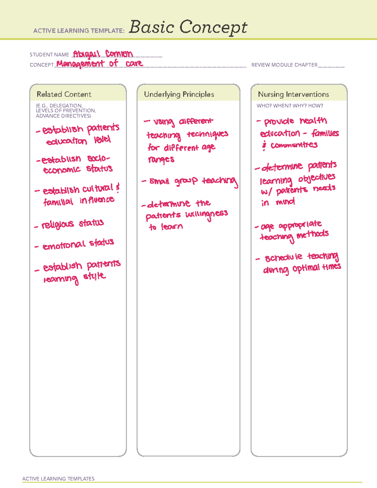 Basic concept active learning template - ACTIVE LEARNING TEMPLATES ...