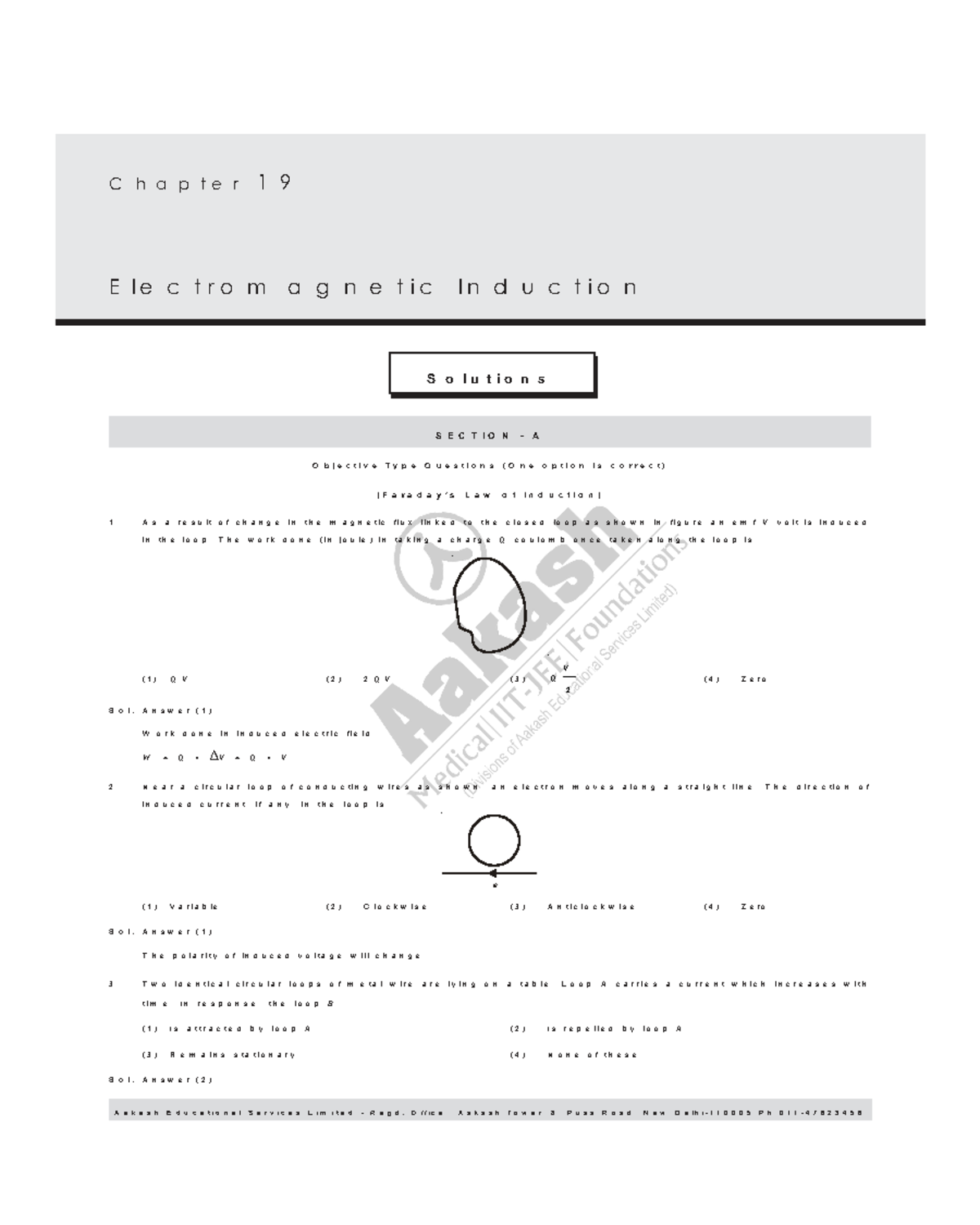 EMI - JEE Module: Chapter 19 Solutions to Electromagnetic Induction ...
