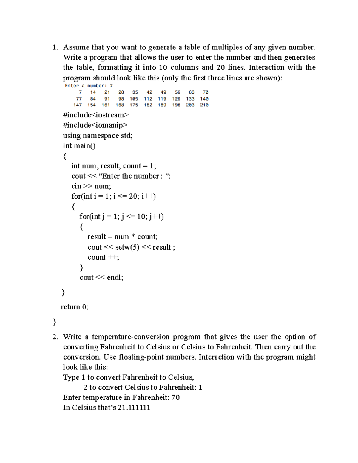C++ Exercises Summary - Chapter 3 Code Implementations - Studocu