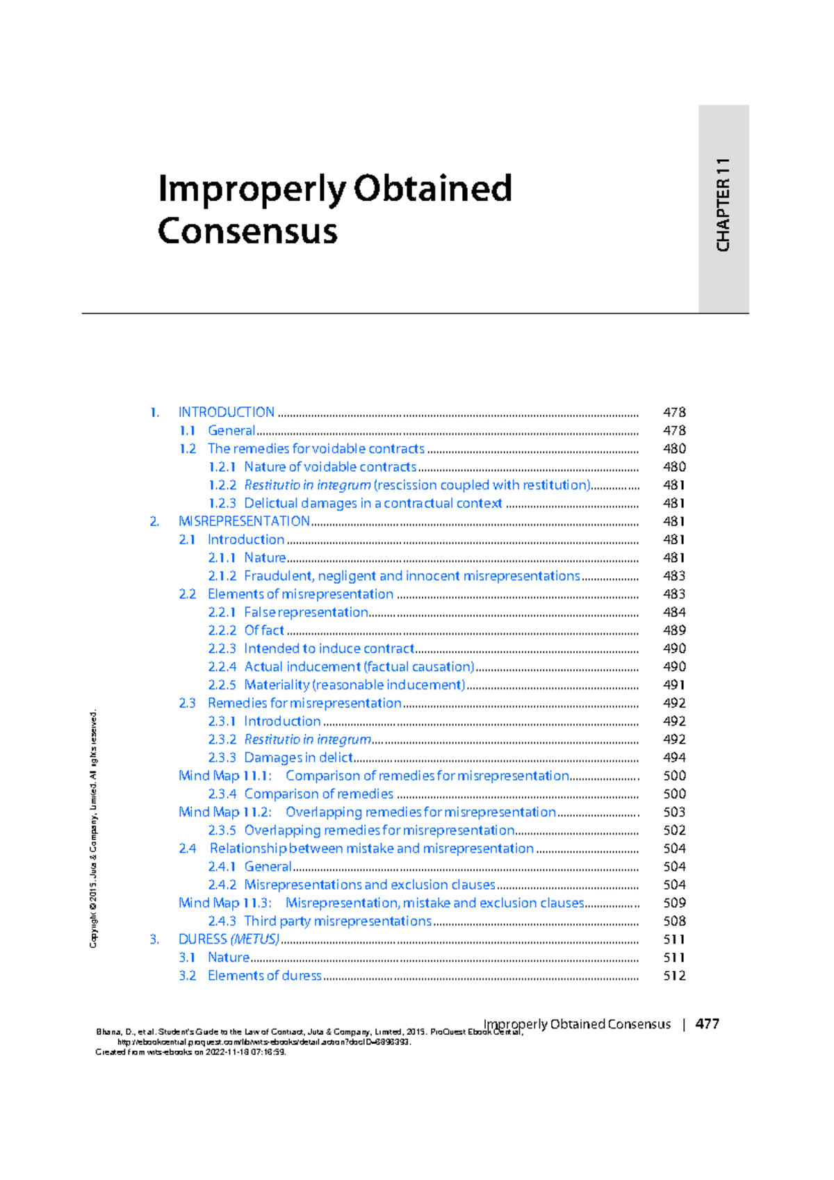 Student's Guide to the Law of Contract - (Chapter 11 Improperly Obtained Consensus) - Improperly ...