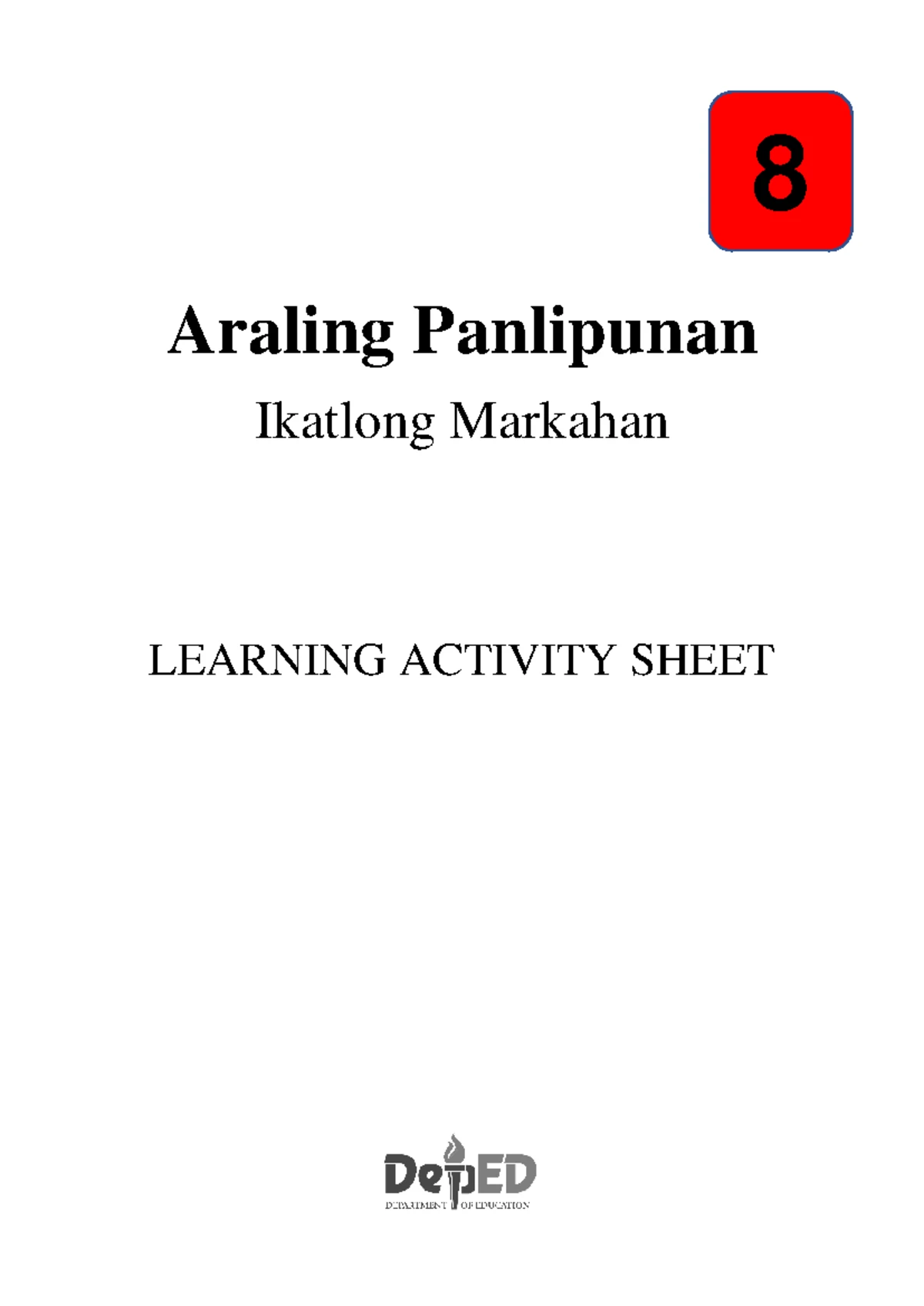 AP 8 LAS Q4 Final ito - 4th Quarter Lesson in Araling Panlipunan - 8 ...