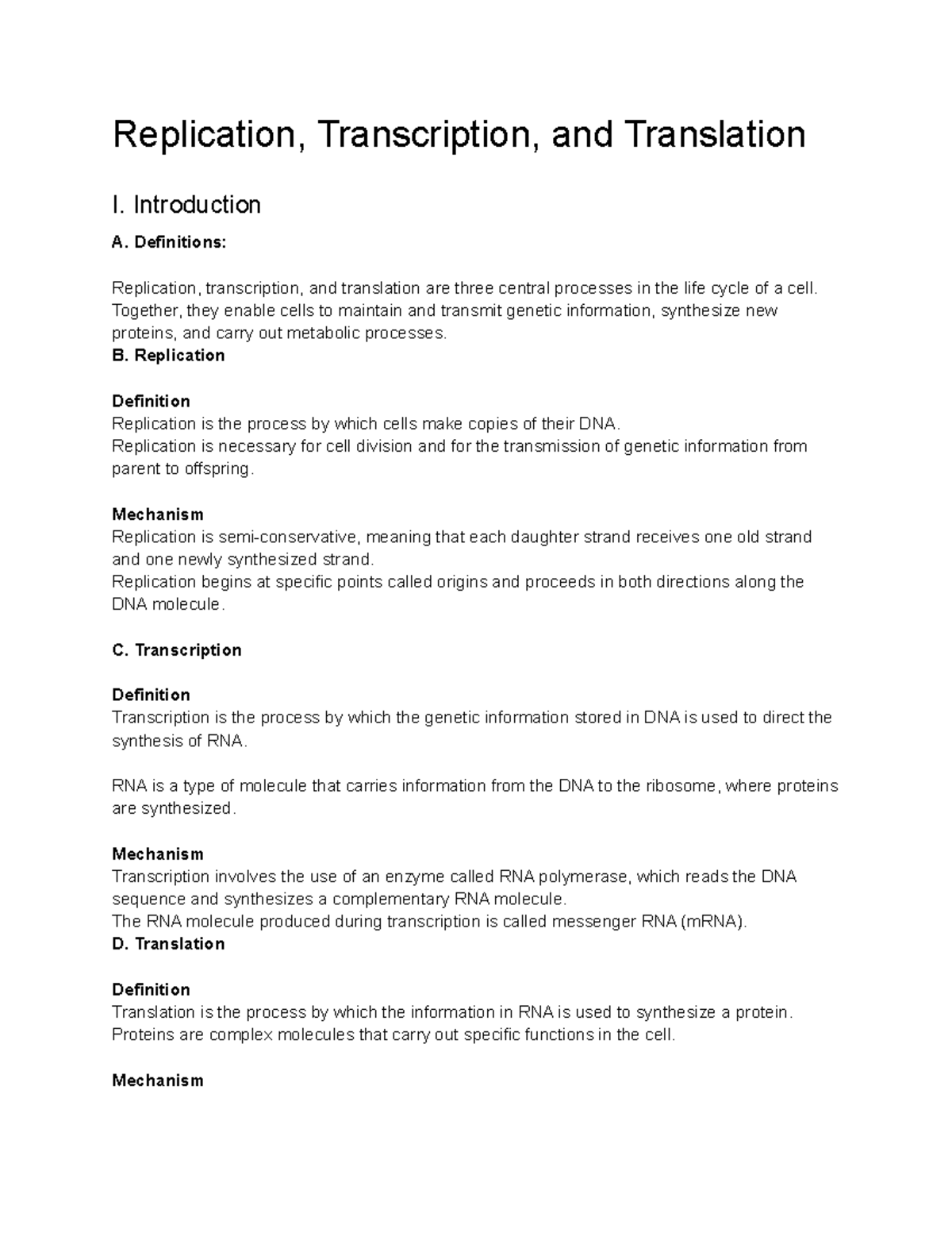 Microbiology (BIO-2010 ) Lecture 16 - Replication, Transcription, and ...