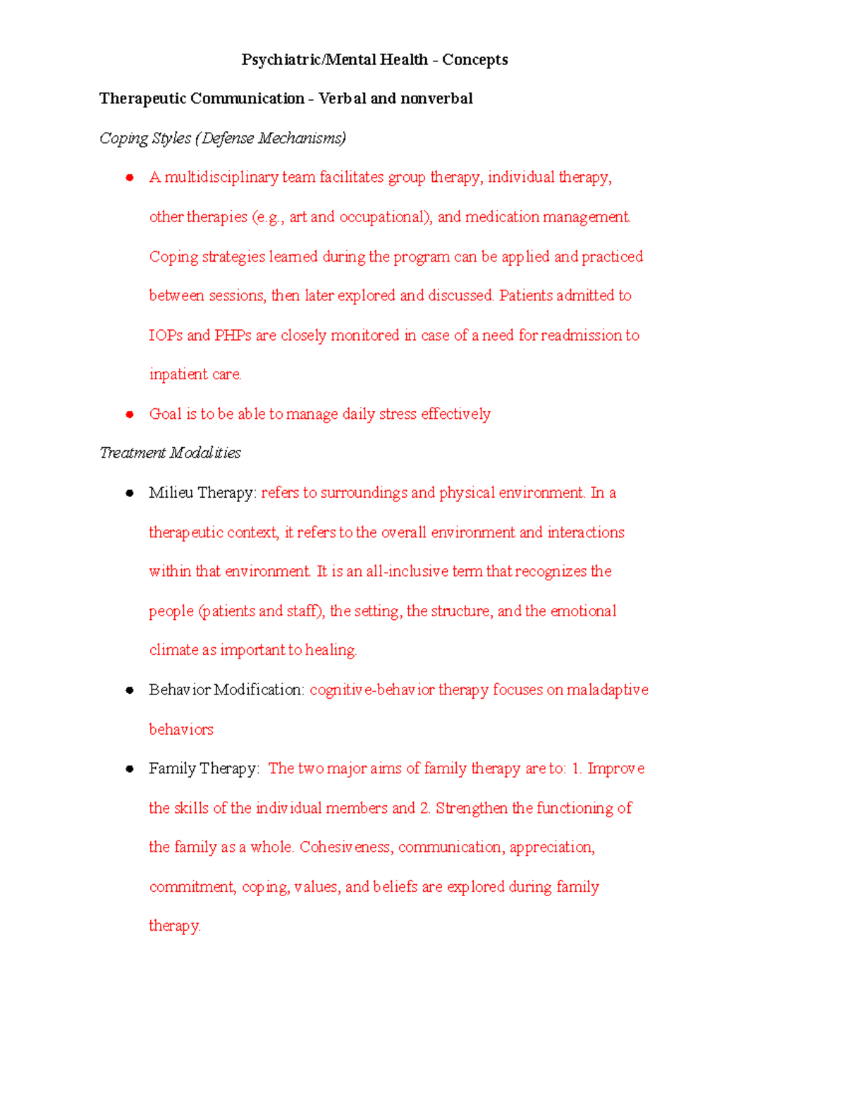 Final Study Guide for Mental Health Concepts (MH 101) - Studocu