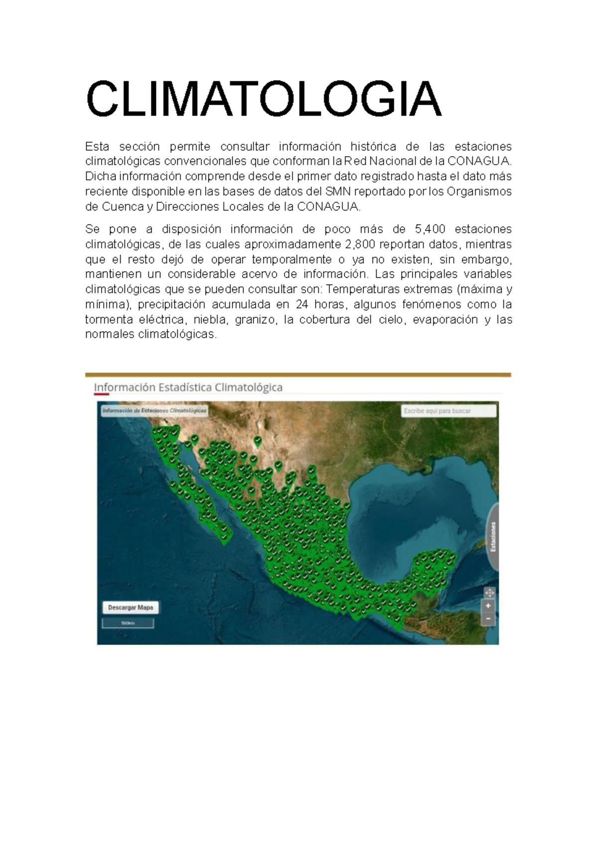 Climatología: Datos Históricos y Normas 1981-2010 de CONAGUA - Studocu