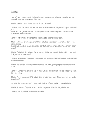 Informele brief - Informele brief Liewe [Naam van Ontvanger], Ek ...