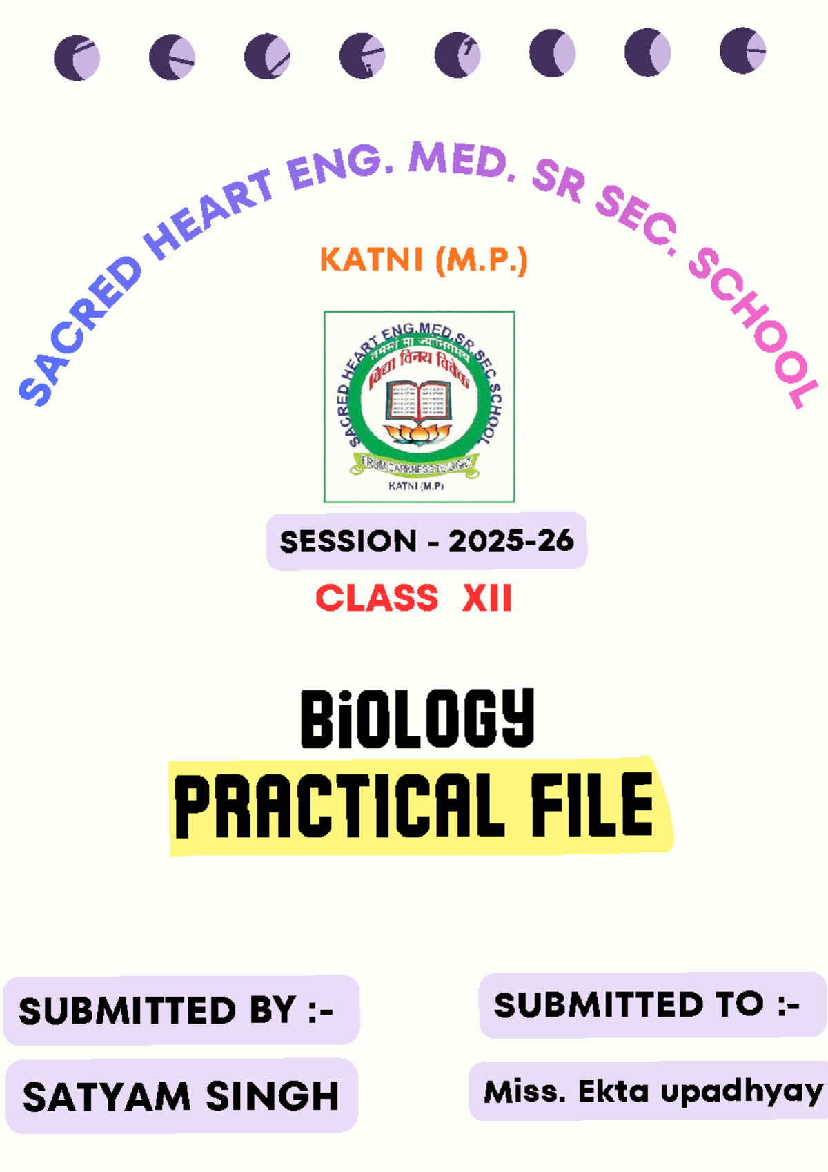 Purple and White Scribble Science Project Cover A4 Document 20260119 ...