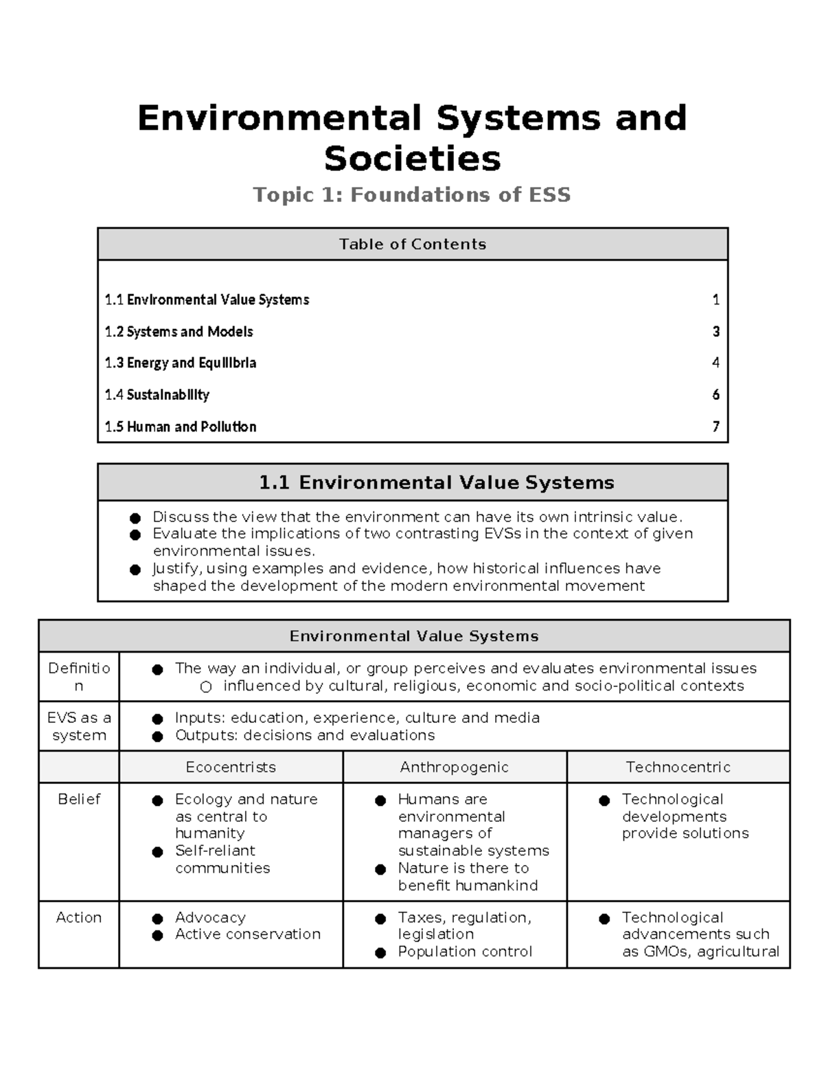 Foundations of ESS (Environmental Systems & Societies) - Study Notes ...