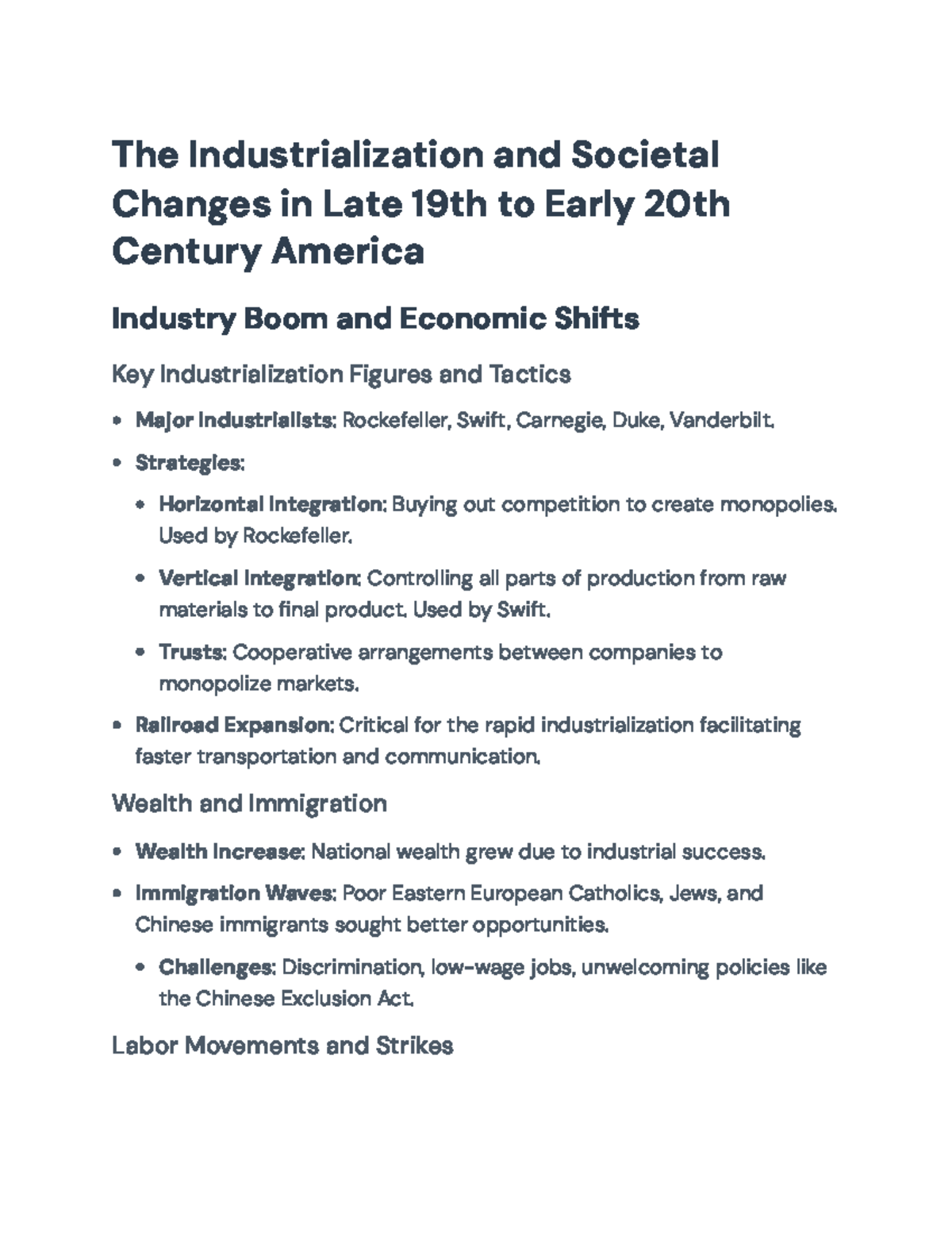 Industrialization and Social Changes in Late 19th to Early 20th America ...