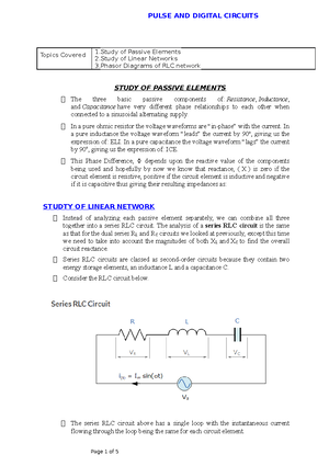 Introduction to Linear wave shaping circuits - PULSE AND DIGITAL ...