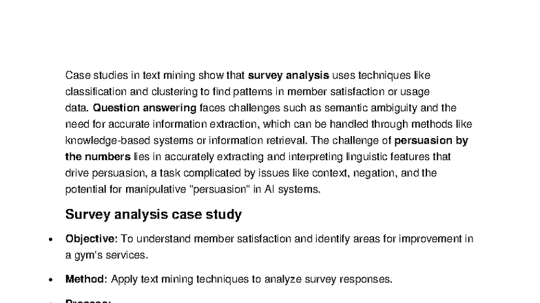 Unit-5 Case Studies: Text Mining in Survey Analysis & QA Challenges ...